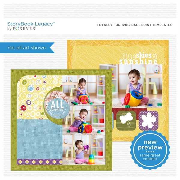 Totally Fun 12x12 Page Print Templates | Digital Art