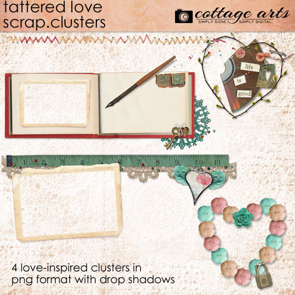 Tattered Love Scrap.clusters | Digital Art