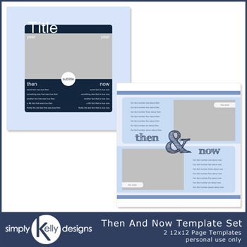 Then And Now 12x12 Page Template Set | Digital Art