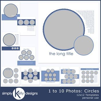 1 To 10 Photo 12x12 Templates - Circles | Digital Art