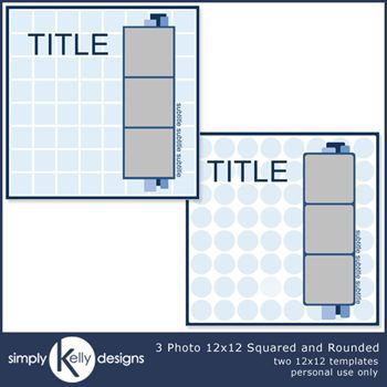 3 Photo 12x12 Rounded And Squared Templates | Digital Art