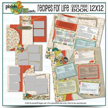 12x12 Recipes For Life Quick Page Book | Digital Art