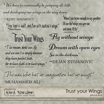 Trust Your Wings Word Art | Digital Art