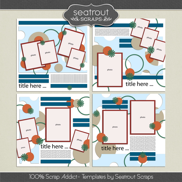 100% Scrap Addict Templates | Digital Art