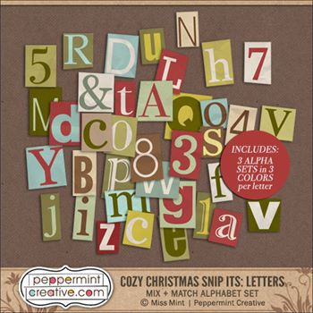 Cozy Christmas Snip-it Letters | Digital Art