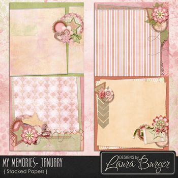 My Memories - January -stacked Papers | Digital Art