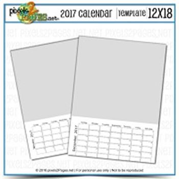 2017 Calendar Template 12x18 | Digital Art
