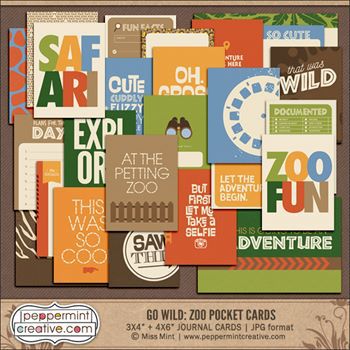 Go Wild Zoo Journal Cards | Digital Art