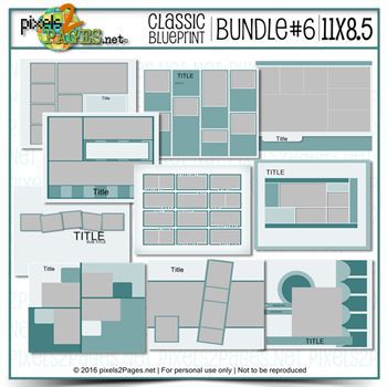 11x8.5 Classic Blueprint Bundle #6 | Digital Art