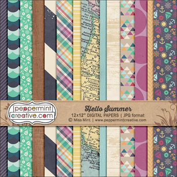 Hello Summer Papers | Digital Art