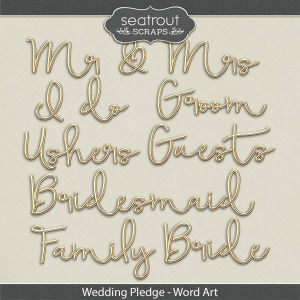 Wedding Pledge Word Art | Digital Art