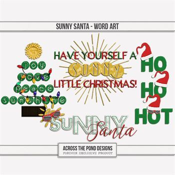 Sunny Santa - Word Art | Digital Art