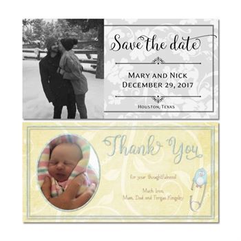 8x4 Card Blueprints - Save The Date | Digital Art