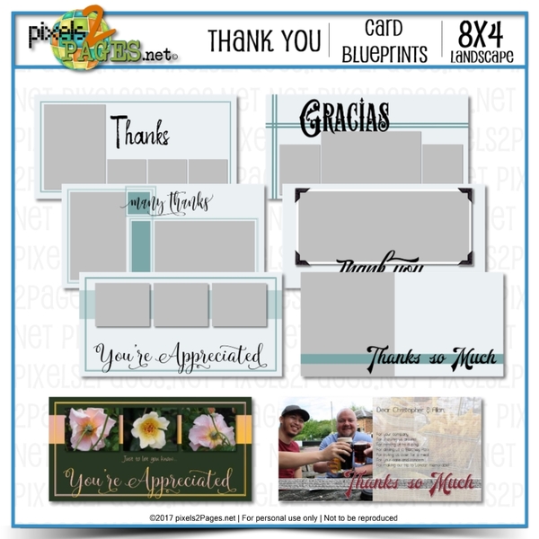 8x4 Card Blueprints - Thank You | Digital Art