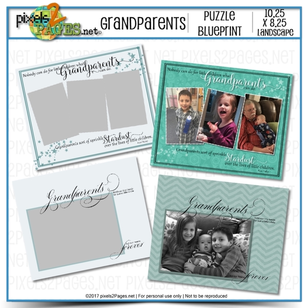 Grandparents Puzzle Blueprint | Digital Art