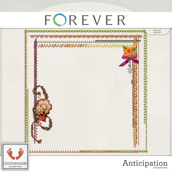 Anticipation Stitched Borders | Digital Art