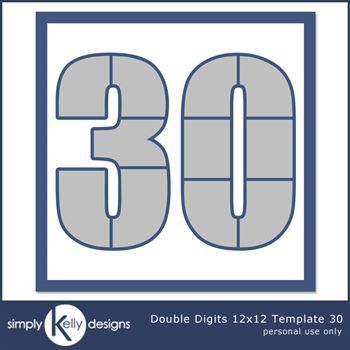 Double Digits 12x12 Template 30 | Digital Art