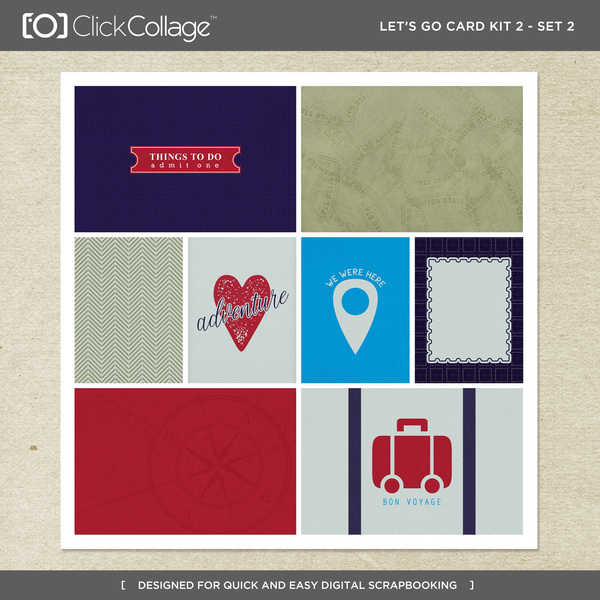 Let's Go Travel Card Kit 2 - Set 2 | Digital Art