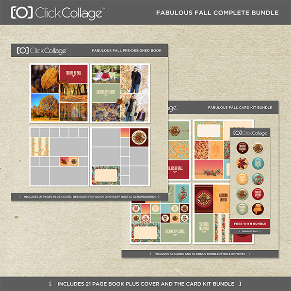 Fabulous Fall Pre-designed Book And Card Kit Bundle | Digital Art