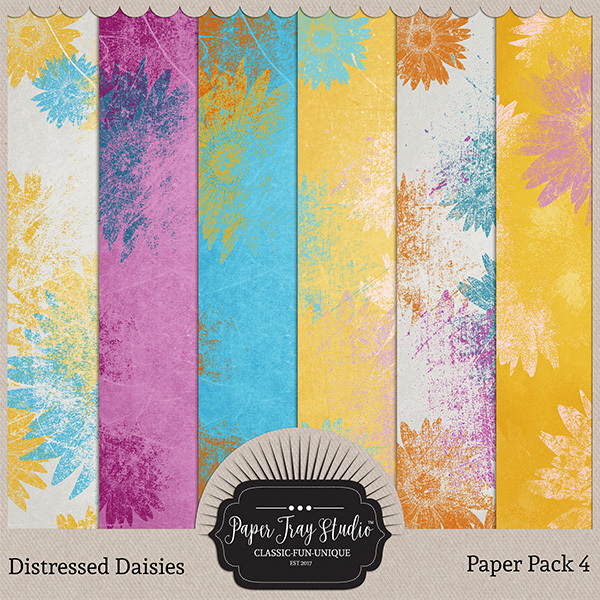 Distressed Daisies - Paper Pack 4 | Digital Art