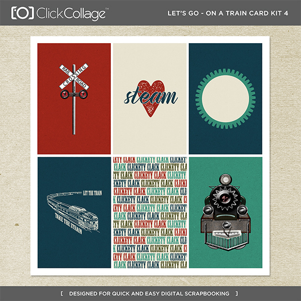 Let's Go On A Train Card Kit 4 | Digital Art