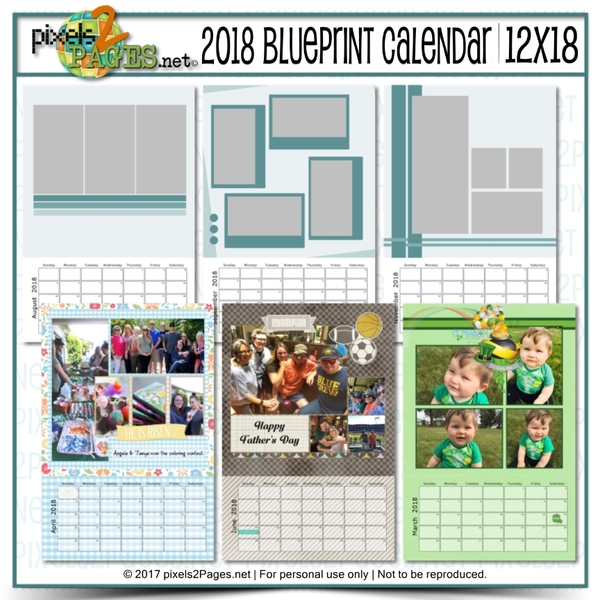 2018 Blueprint Calendar 12x18 | Digital Art