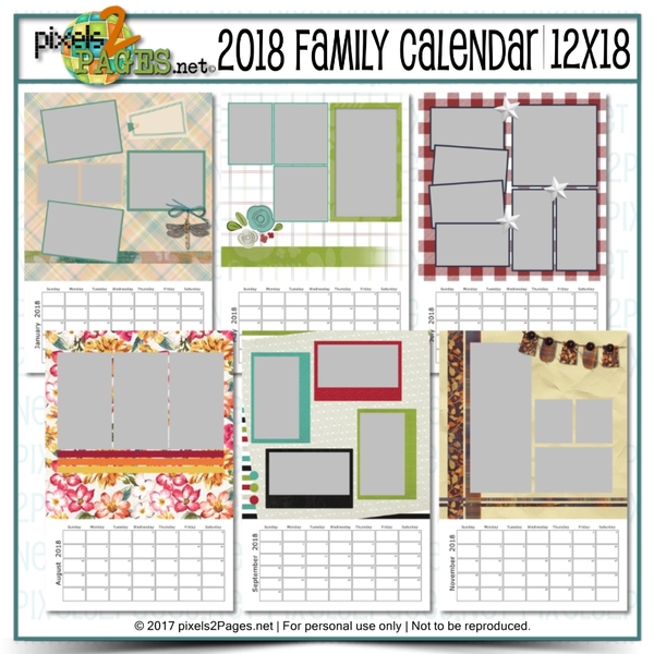 2018 Family Calendar 12x18 | Digital Art