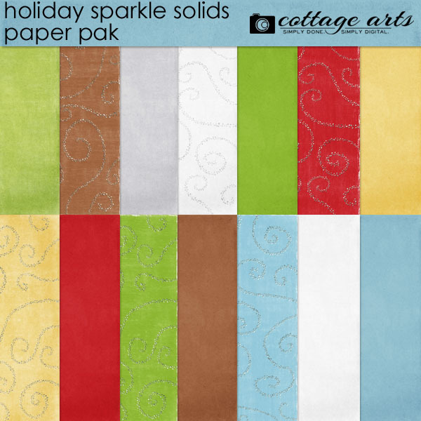 Holiday Sparkle Solids Paper Pak | Digital Art