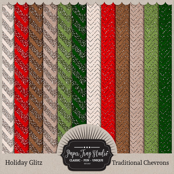 Holiday Glitz - Traditional Chevrons | Digital Art
