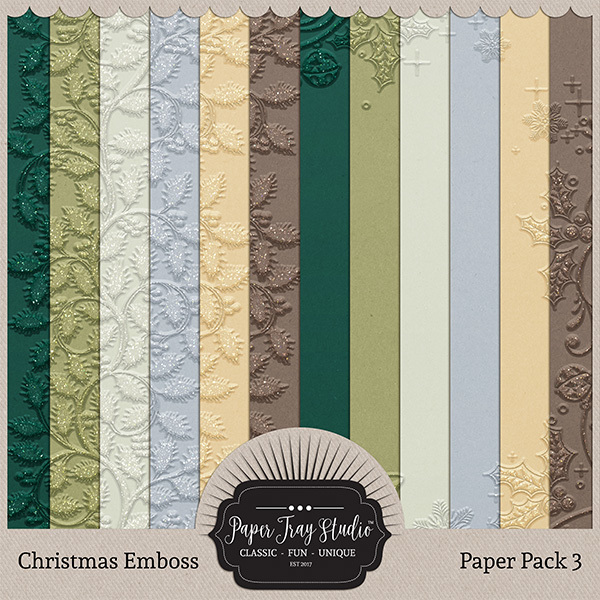 Embossed Frame Christmas Papers - Discounted Bundle | Digital Art