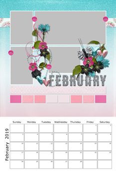 2019 Calendar 12x18 Pre-designed & Editable | Digital Art