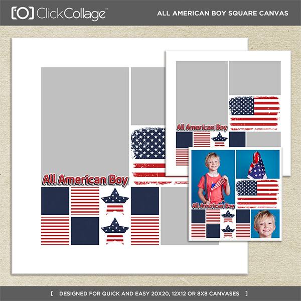 All American Boy Square Canvas | Digital Art