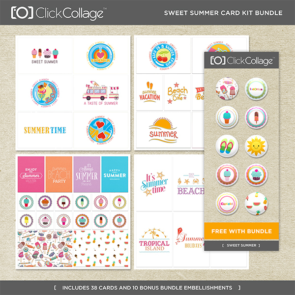 Sweet Summer Card Kit Bundle | Digital Art