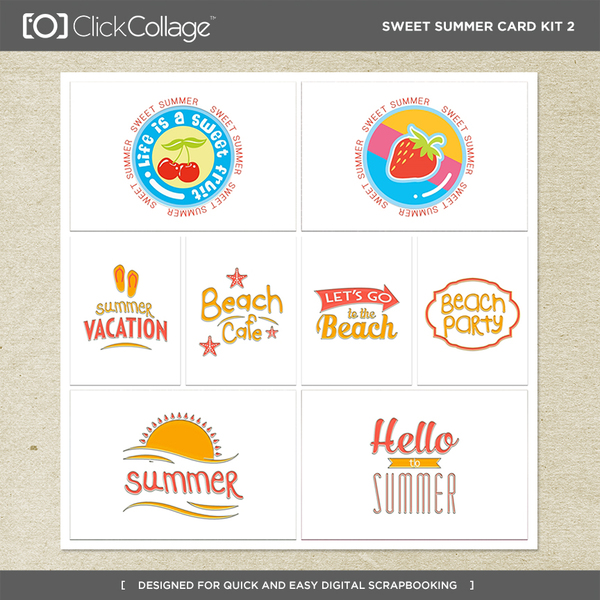 Sweet Summer Card Kit Bundle | Digital Art