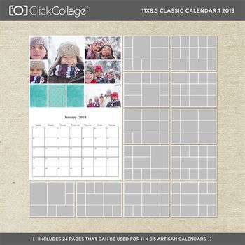 11x8.5 Classic Calendar 1 2019 | Digital Art