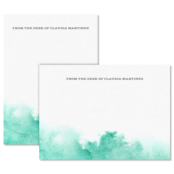 Watercolor Stationery Teal | Card