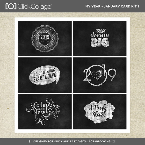 My Year - January Card Kit 1 | Digital Art