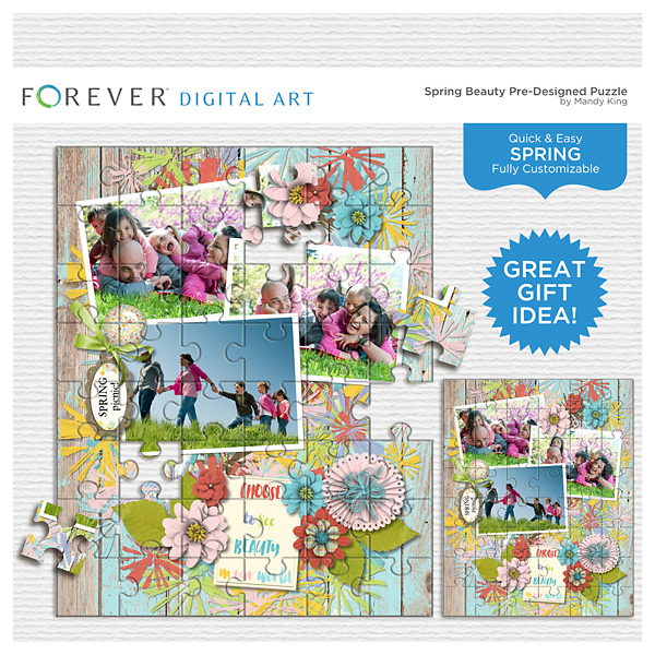 Spring Beauty Pre-designed Puzzle Template | Digital Art