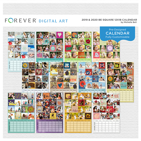 2019 & 2020 Be Square 12x18 Calendar | Digital Art