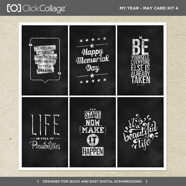 My Year - May Card Kit 4 | Digital Art