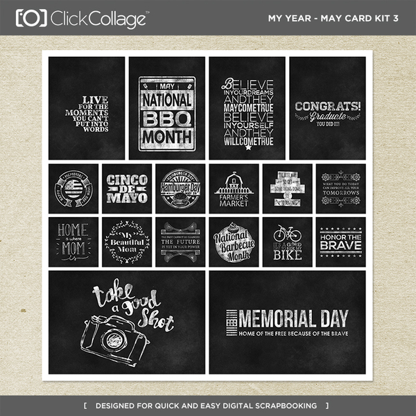 My Year - May Card Kit Bundle | Digital Art