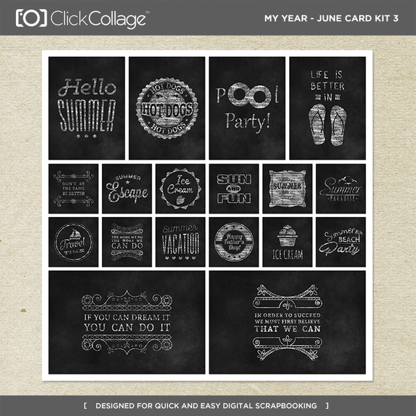 My Year - June Card Kit 3 | Digital Art