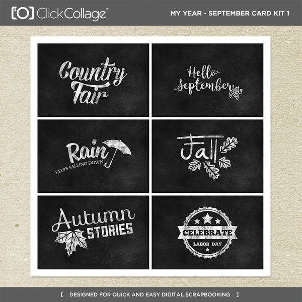 My Year - September Card Kit 1 | Digital Art