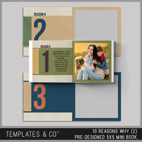 10 Reasons Why (2) Pre-designed 5x5 Mini Book | Digital Art