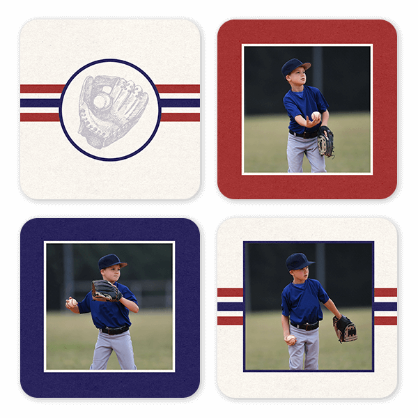 Baseball Stripes Coasters | Coaster Set | FOREVER.com