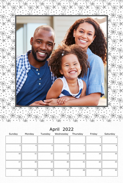Brushed Floral Pre-Designed 12x18 Calendar | Digital Art
