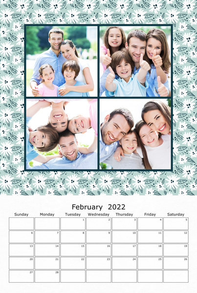 Modern Floral Pre-Designed 12x18 Calendar | Digital Art