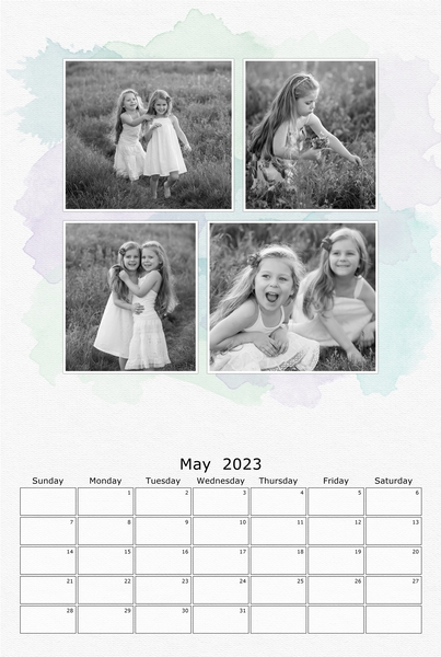 Watercolor 12x18 Calendar | Digital Art