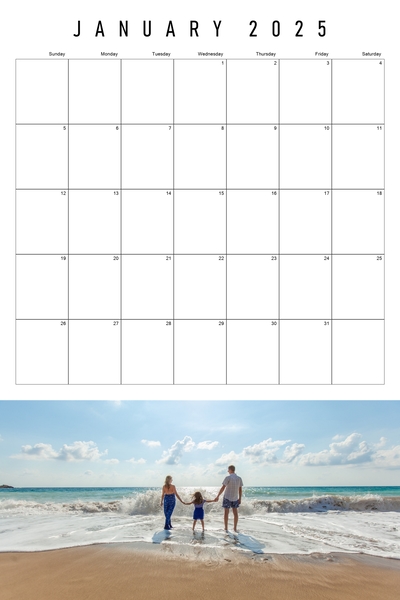 2025 Big Grid 1-2-3 Calendar 12x18 | Digital Art
