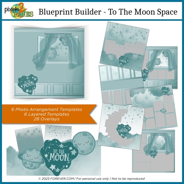 Blueprint Builder - To The Moon Space | Digital Art